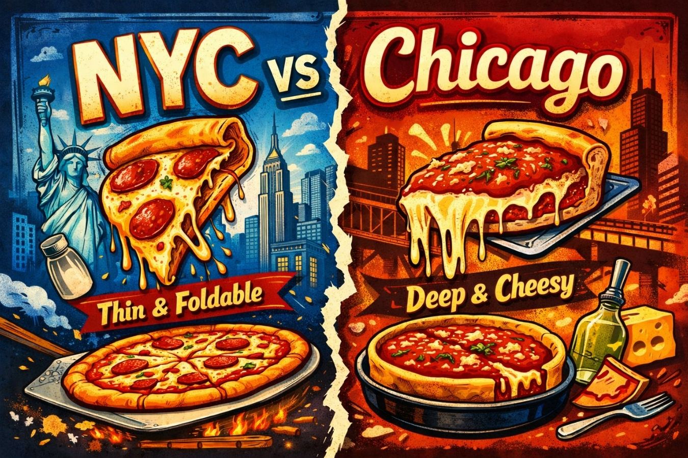 NYC Pizza vs Chicago Pizza: A Deliciously Opinionated Showdown